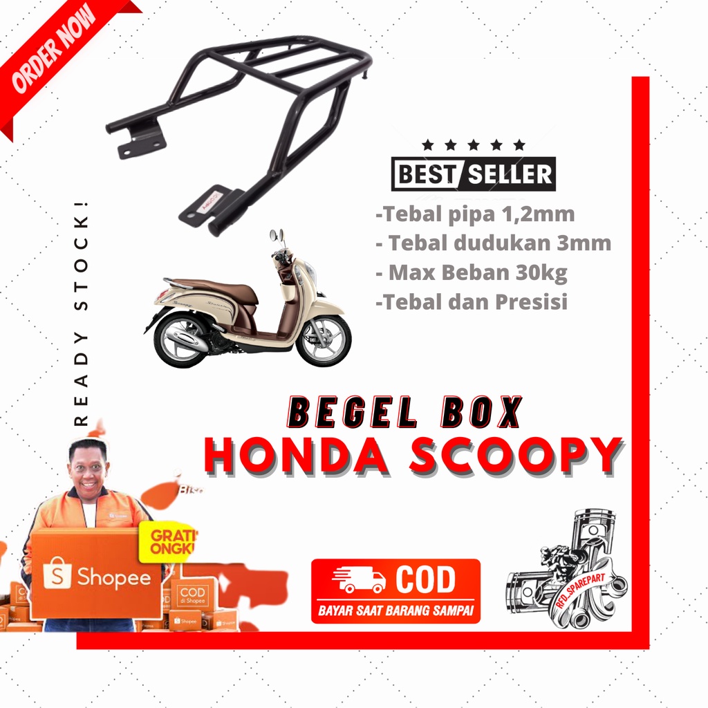 Jual Breket Bracket Behel Braket Begel Box Jok Motor Honda Scoopy Genio ...