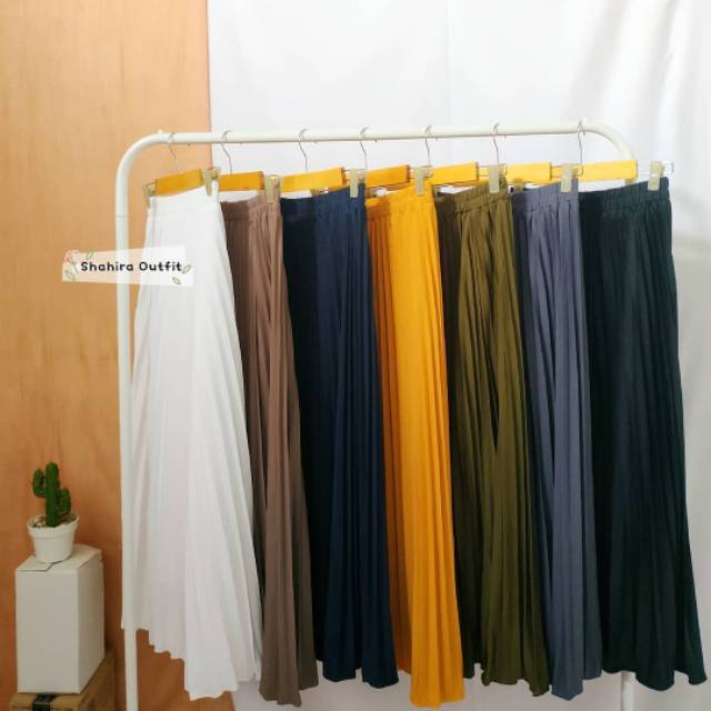 Jual Rok Plisket Putih dan Warna Lain Premium Termurah | Shopee Indonesia
