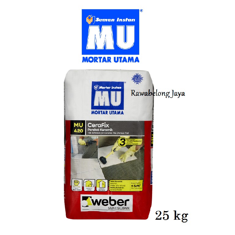 Jual MU 420 CERAFIX MORTAR UTAMA SEMEN INSTAN PEREKAT KERAMIK - 25 KG ...