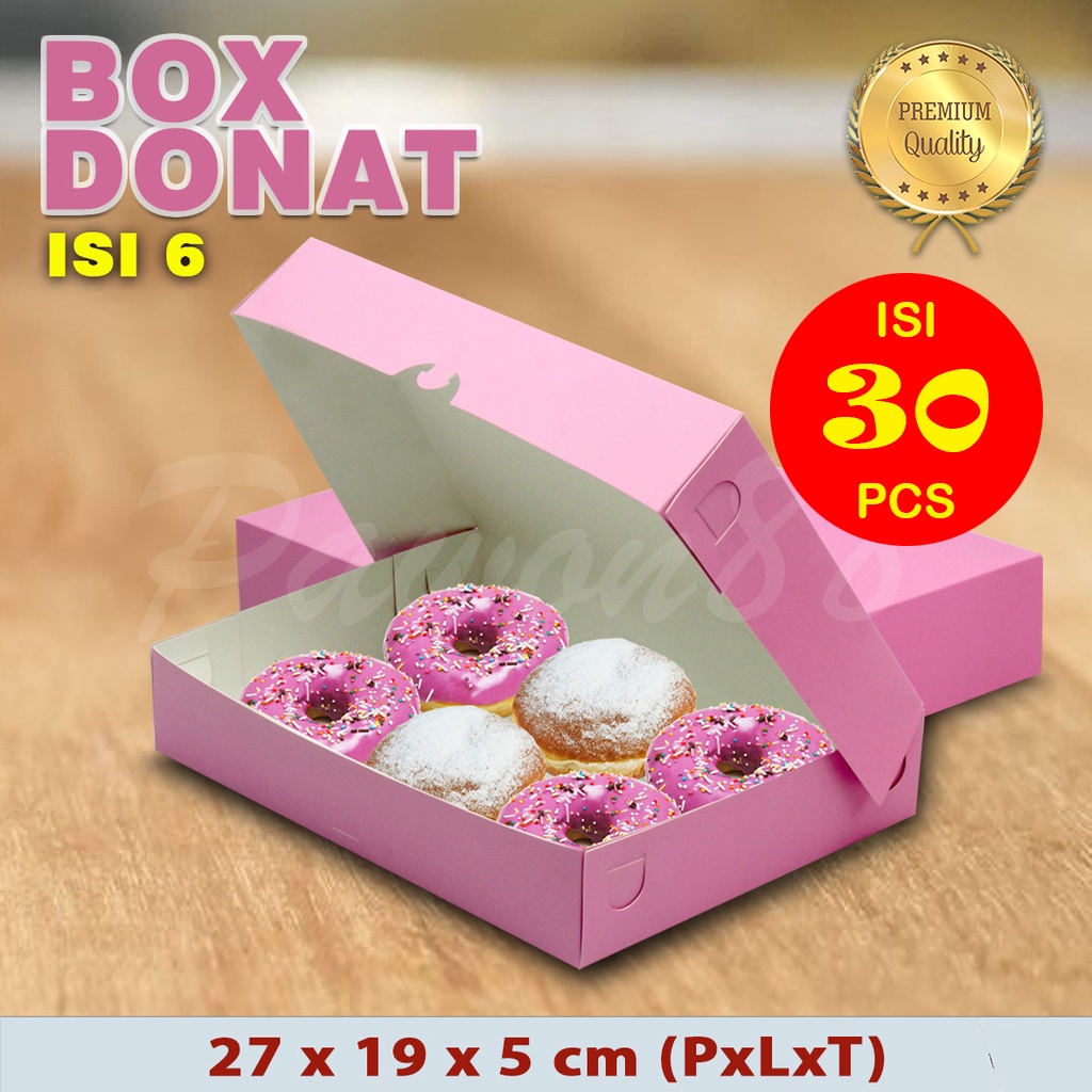 Jual Kotak Box Dus Donat| PINK Isi 6 - ( 30 Pcs ) | Shopee Indonesia