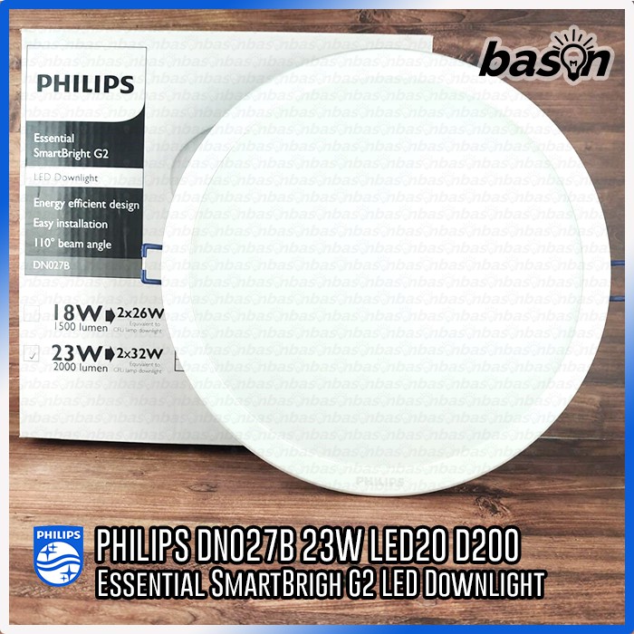 Jual PHILIPS DN027B G3 19W / G2 22W LED20 8" D200 - LED Downlight Round ...