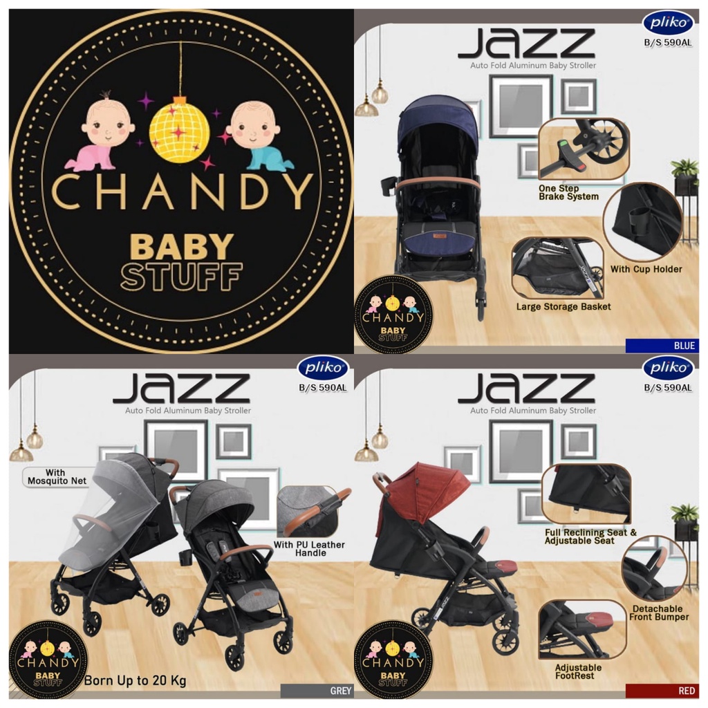 Jual STROLLER BABY PLIKO JAZZ BS 590AL AUTO FOLD BISA LIPAT OTOMATIS ...