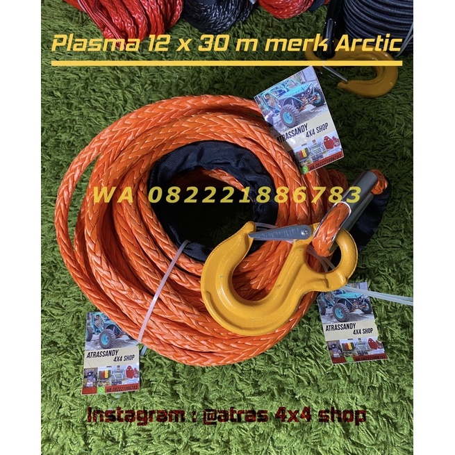 Jual tali winch pto plasma premium heavy duty 12mm x 30 meter 12 x 30 ...
