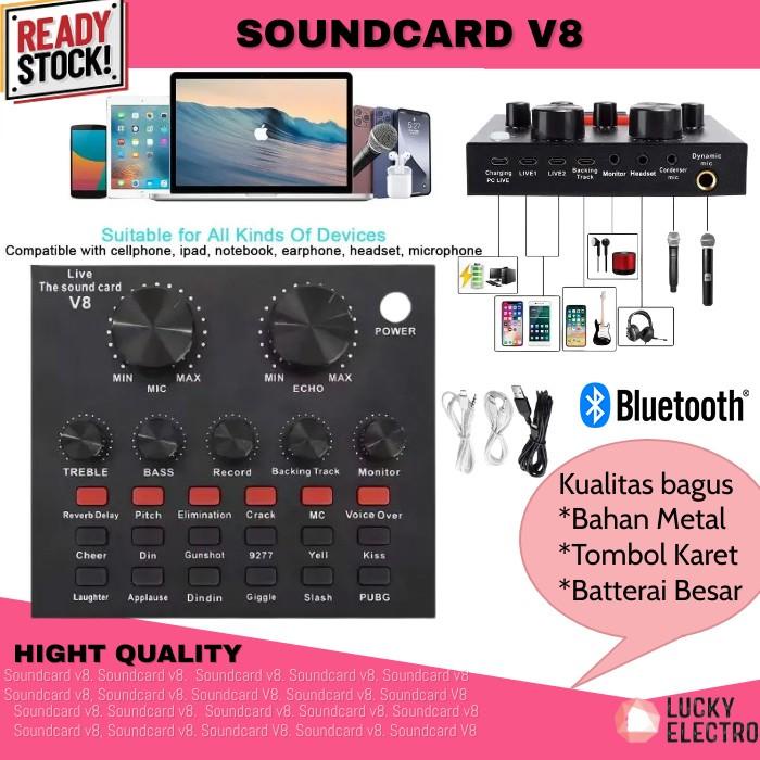 Jual Live Mixer Audio Usb External Soundcard Broadcast Microphone V8 ...