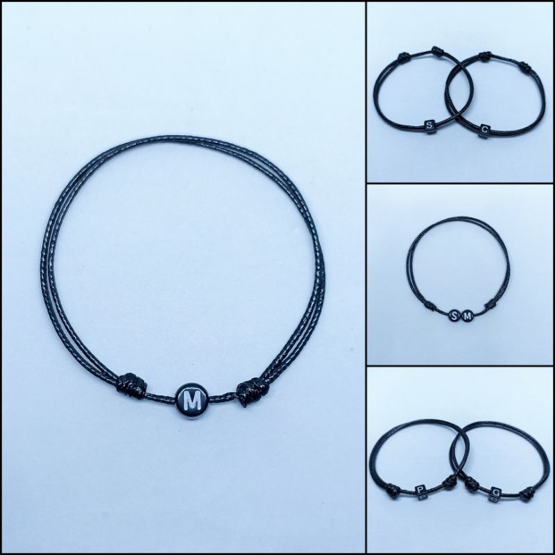Jual HERTHINGS - Initial Wax Cord Bracelet / Gelang Inisial Tali Korea ...