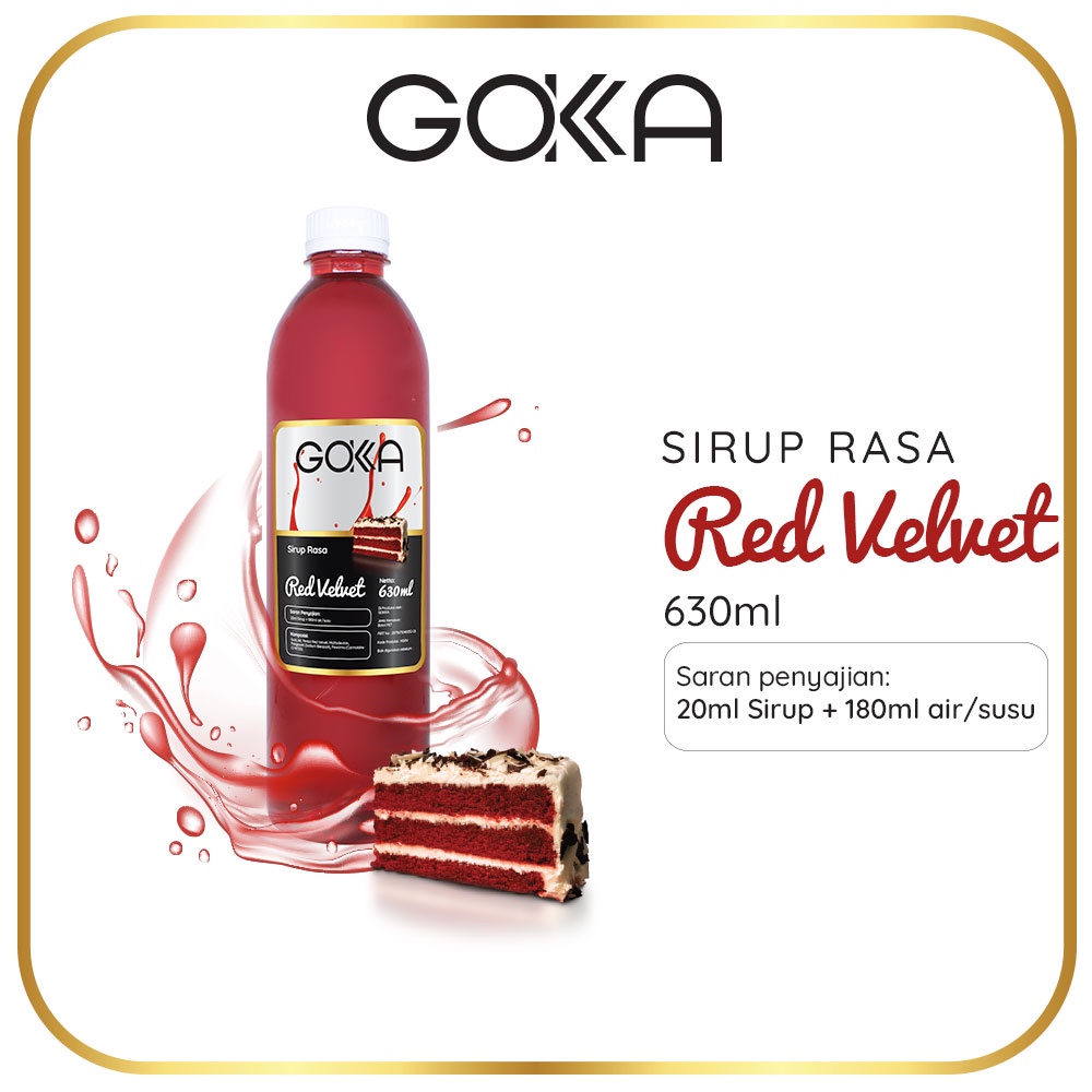 Jual Gokka Syrup Red Velvet - Sirup Beludru Merah 640 ml | Shopee Indonesia