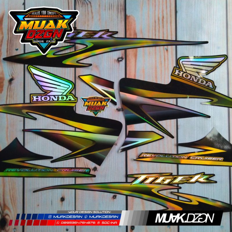 Jual Stiker Sticker Striping Honda Tiger Revo 2013 Ori Custom Hologram ...