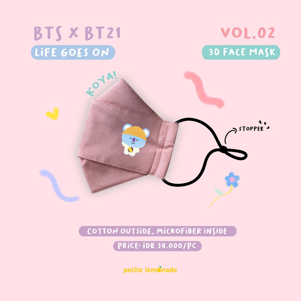 Jual BTS x BT21 3D Mask / Masker (vol. II) | Shopee Indonesia