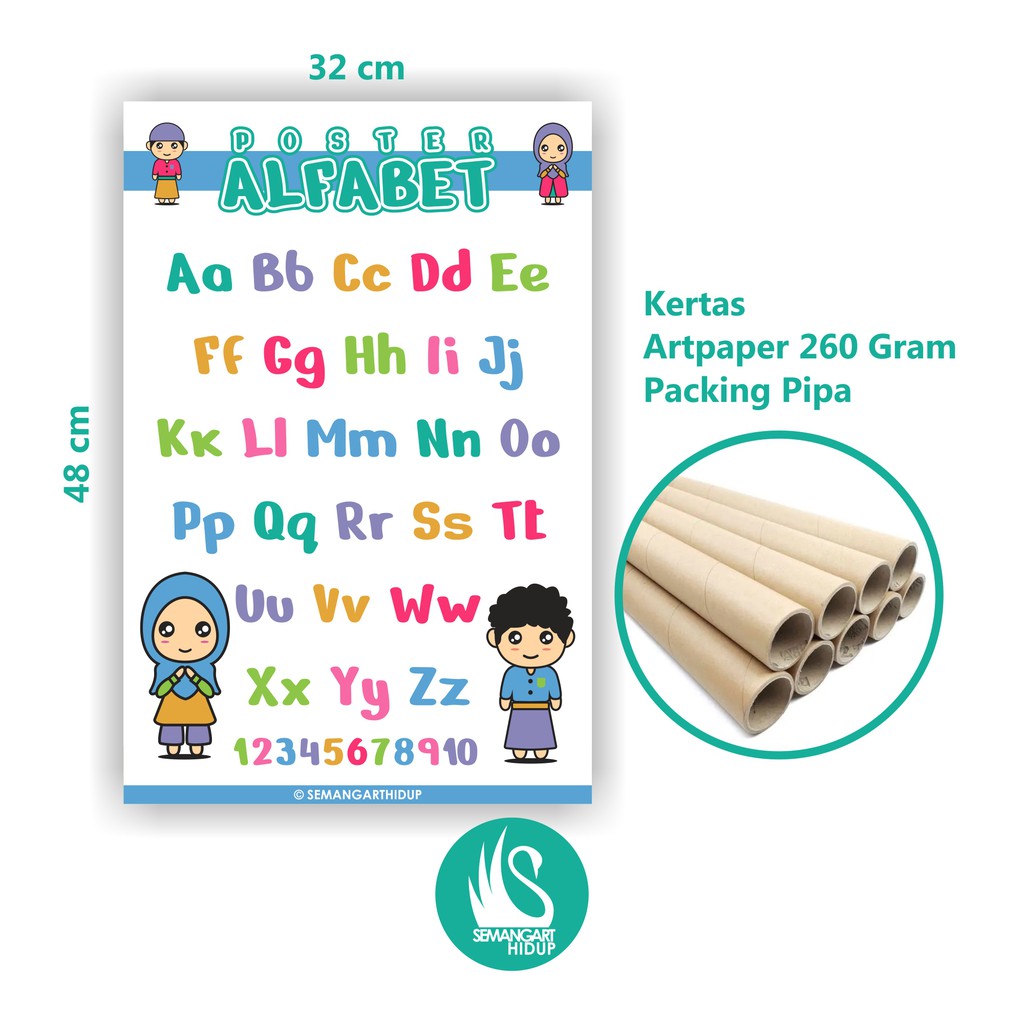 Jual Poster Edukasi Anak PAUD TK SD Alfabet ABC | Shopee Indonesia