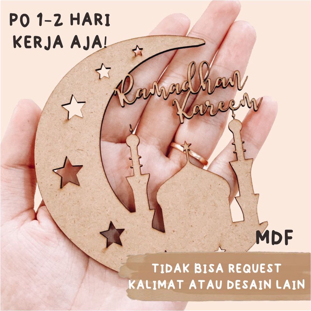 Jual chipboard eid mubarak masjid gantungan hampers lebaran / hangtag ...