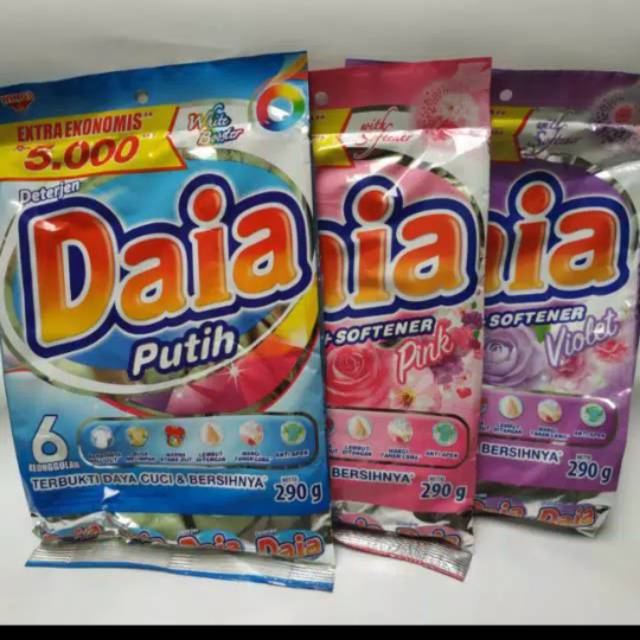 Jual DAIA deterjen bubuk kemasan 5000 260gr | Shopee Indonesia