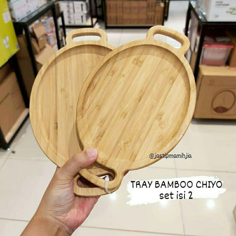 Jual CHIYO TRAY BAMBOO ISI 2 INFORMA / NAMPAN BAMBU / NAMPAN KAYU ...