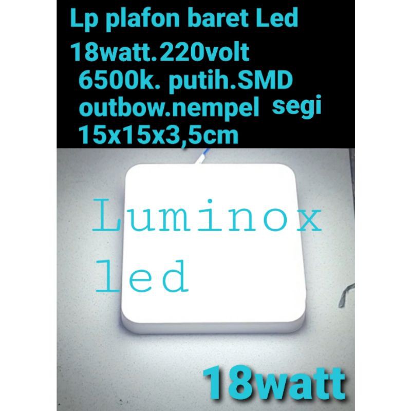 Jual kap baret segi kotak led 18watt 18 watt ceiling plafon teras ...