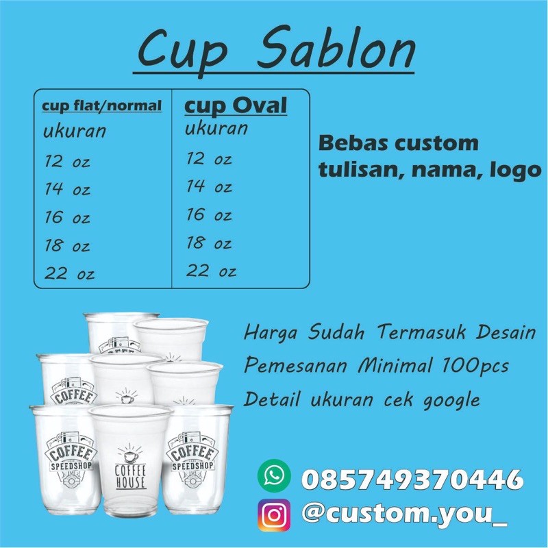 Jual cup sablon - gelas sablon - cup custom - gelas custom | Shopee Indonesia
