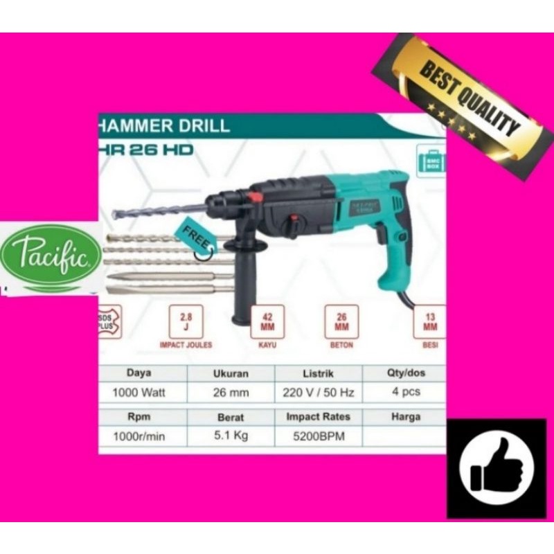 Jual Mesin bor beton RYU Rotary hammer sds plus 3 fungsi RRH 26 MM | Shopee Indonesia