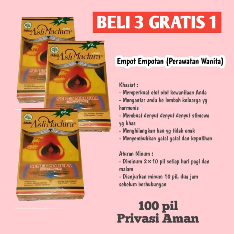 Jual pil virgin Empot Madura 100 pil perapat miss v | Shopee Indonesia