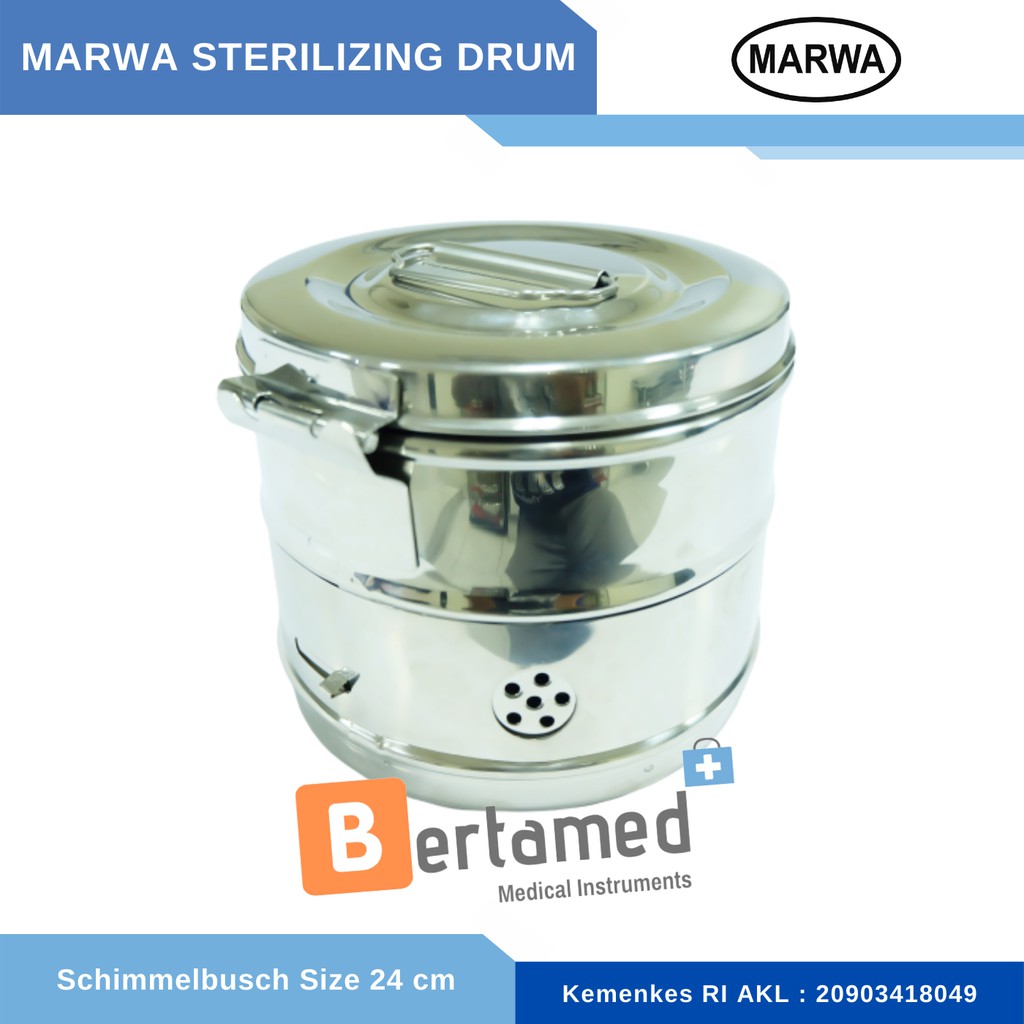 Jual MARWA Dressing Drum 25 cm / Tromol Sterilisasi Kasa Stainless ...