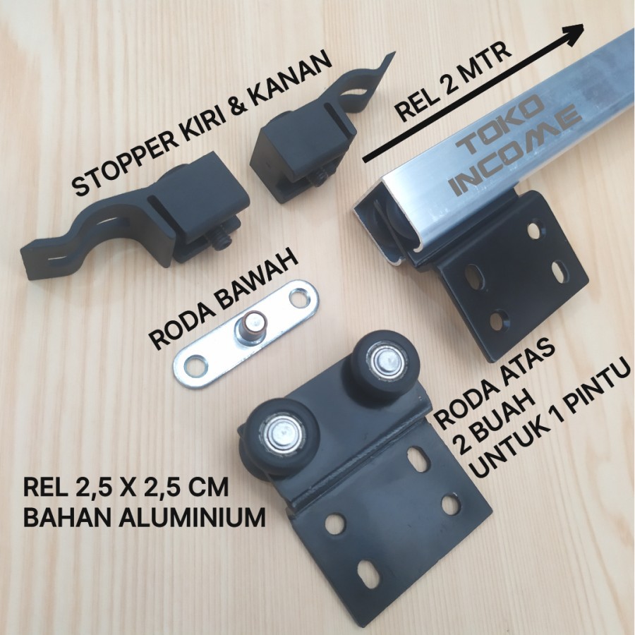 Jual Rel dan Roda Pintu Sleding Gantung Geser / Sliding B 004 Single 2M ...