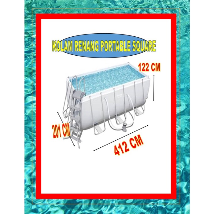 Jual KOLAM RENANG PORTABLE SQUARE SWIMMING POOL OUTDOOR JUMBO BESAR ...