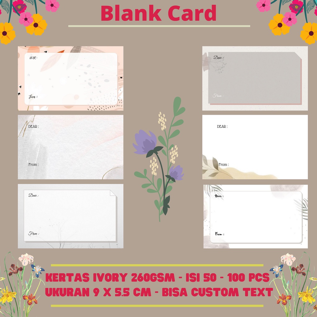 Jual Blank Card - Kartu Ucapan kosong - Greeting Card - Kartu Ucapan ...