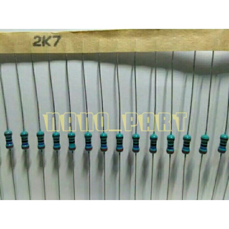 Jual 10pcs resistor 1/4 watt 2k2 2k4 2k7 3k 3k3 3k6 3k9 4k3 4k7 metal ...