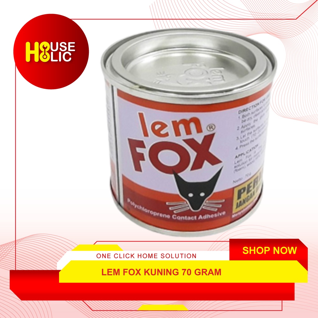 Jual Lem Fox 70 Gram / Lem Fox Kuning Lem Kayu Lem Kulit Lem Karet Plastik | Shopee Indonesia