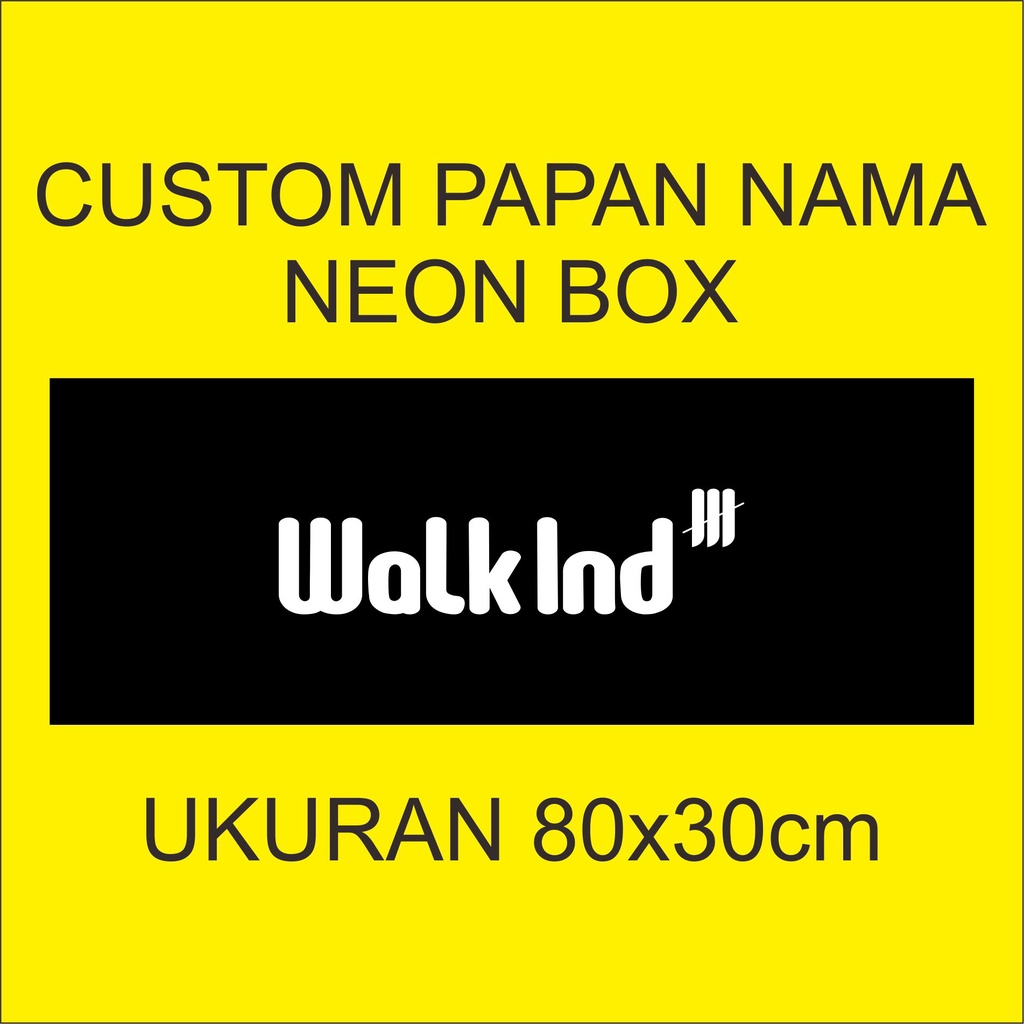 Jual Papan Nama Akrilik LED Neon Box Custom 80x30cm Full Akrilik ...