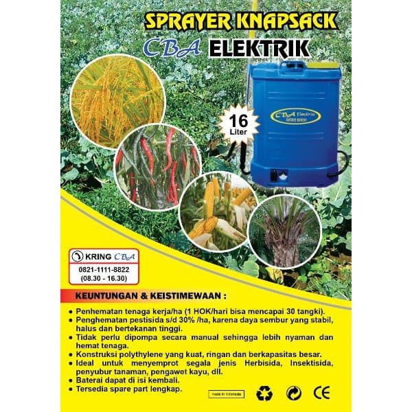 Jual PERKEBUNAN/ EKLUSIF PERALATAN BERKEBUN KNAPSACK CBA ELECTRIC ...