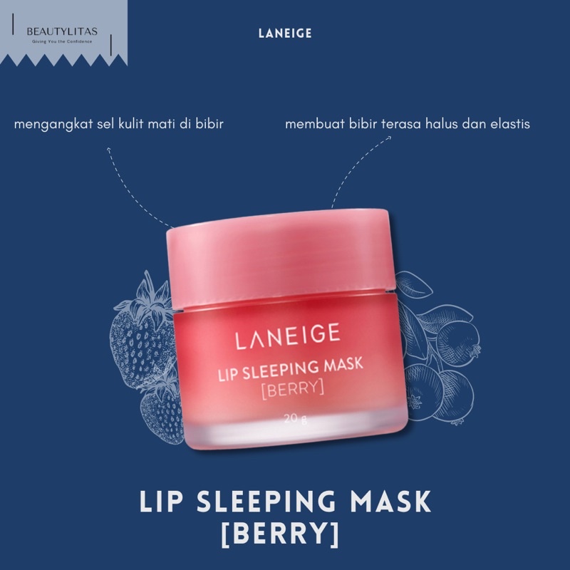 Jual READY Laneige Lip Sleeping Mask 20 gr dan Spatula Berry Mint ...