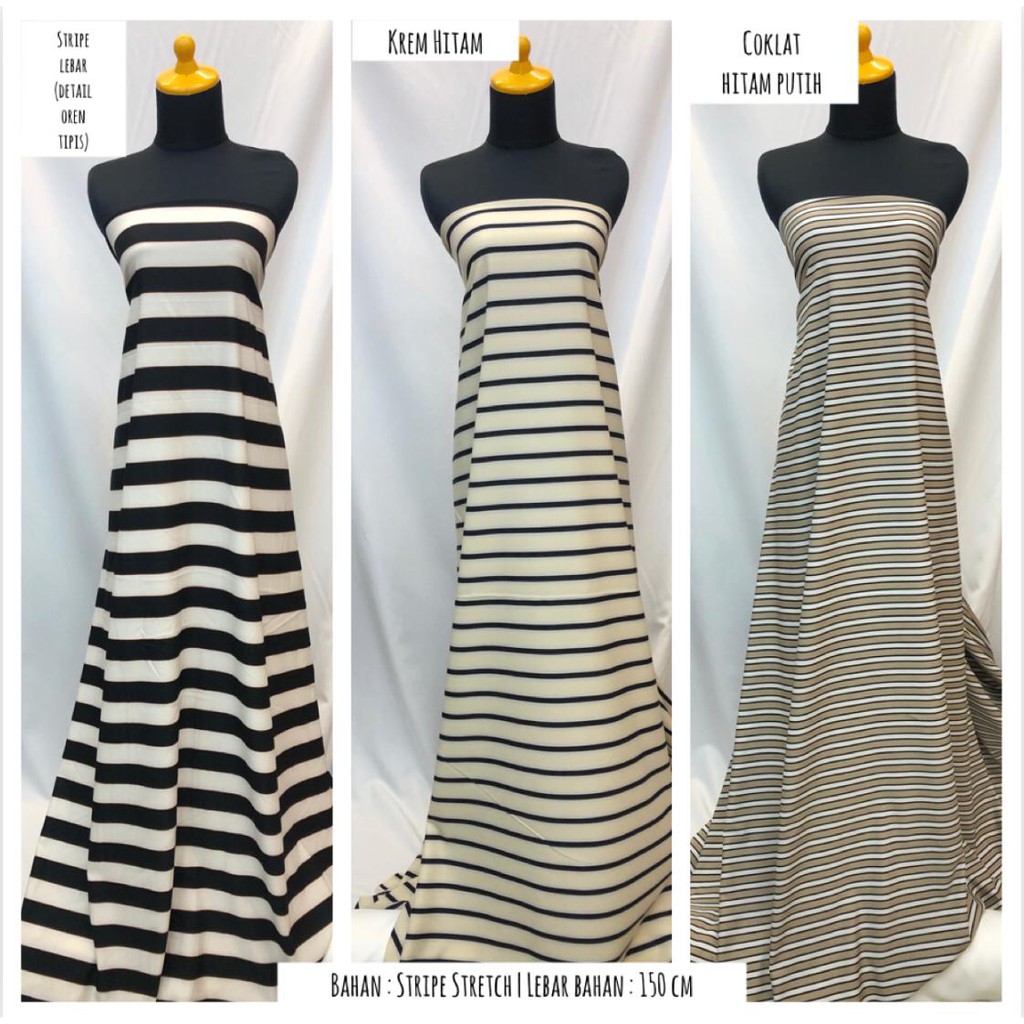 Jual KAIN MOTIF STRIPE STRETCH | Lebar bahan 150 cm | Harga tertera per ...
