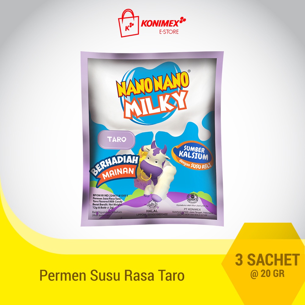 Jual Nano Nano Milky Taro 3 sachet (@ isi 6 butir) | Shopee Indonesia
