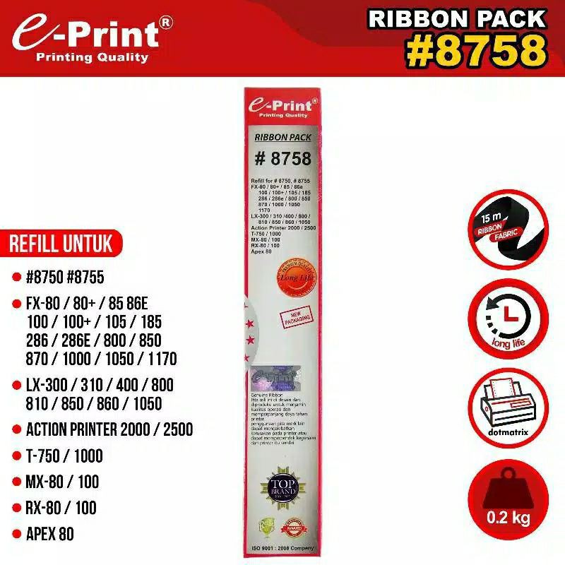 Jual E-print 8758 eprint pita printer LX-300 310 original 15 meter ...