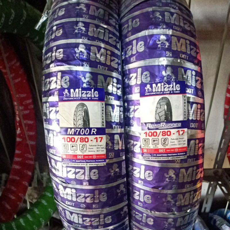 Jual Ban Motor Mizzle 100/80-17 M 700 R / Road Runner Tubeless | Shopee ...