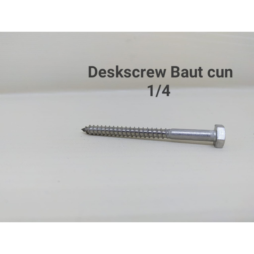 Jual Baut deskcrew / baut deskrup stainless ukuran 1/4 baut 1/4 baut ...