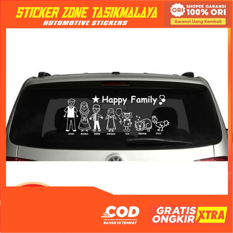 Jual New Cutting Stiker/Sticker Kaca Mobil Belakang Happy Family Stiker ...