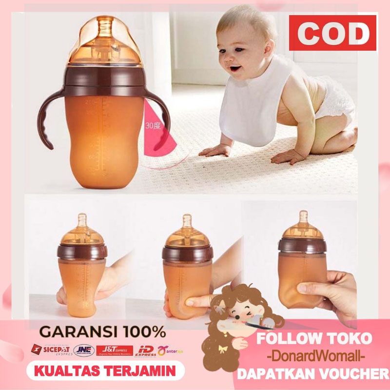 Jual !!!Promosi Botol susu bayi Silikon Leher Lebar (WIDE NECK) Warna Coklat / Botol Bayi dengan ...