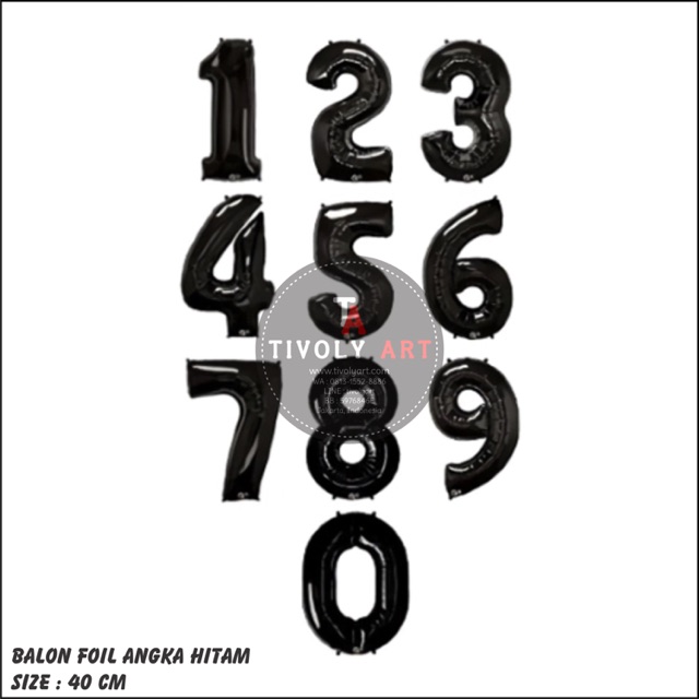 Jual Balon Foil Angka Hitam 40 Cm | Balon Angka Hitam | Shopee Indonesia