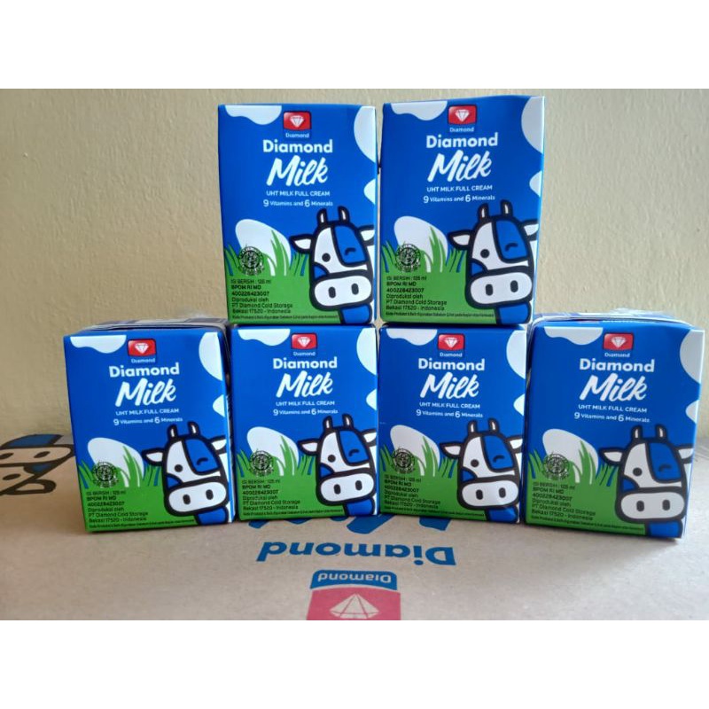 Jual Susu UHT Diamond Rasa Full Cream 125ml (Kartonan isi 40 Pcs) | Shopee Indonesia