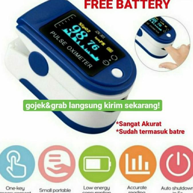 Jual oxymeter pulse alat oksigen dalam darah oxymeter oximeter - Biru ...