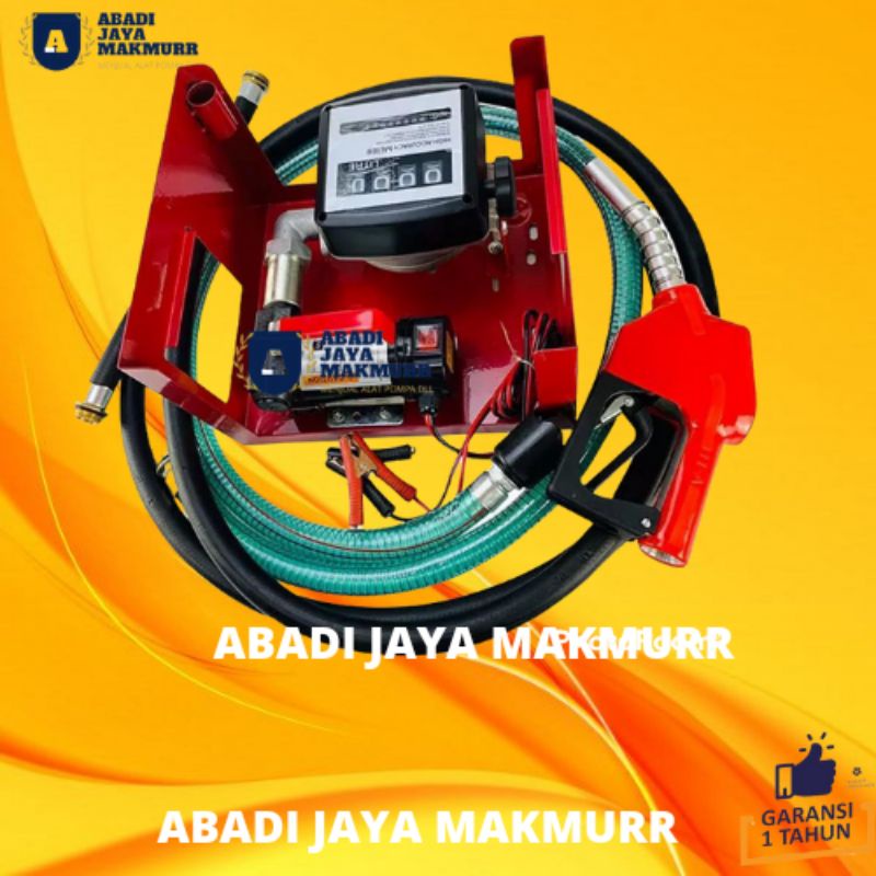 Jual Pompa Fuel Transfer BBM Solar Minyak Set Flowmeter DC 12V ...