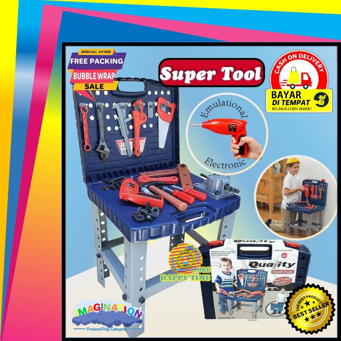 Jual Mainan Anak Laki Laki Cowok Meja Alat Tukang Perkakas Bengkel ...