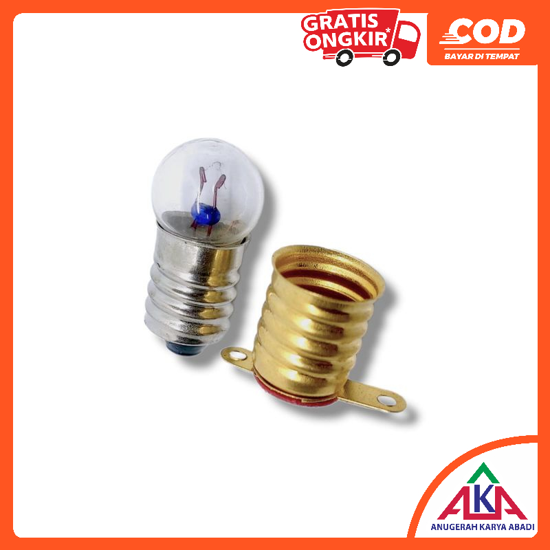 Jual Fiting Bohlam Lampu E10 2,5V lampu senter / praktek sekolah ...