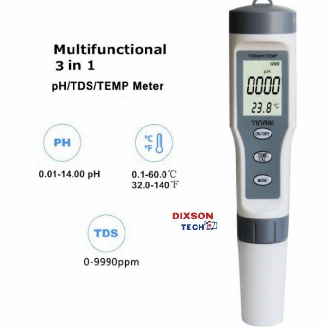 Jual ALAT UKUR DIGITAL KUALITAS AIR PH TDS TEMP 3 IN 1 EZ9901 (EZ-9901 ...