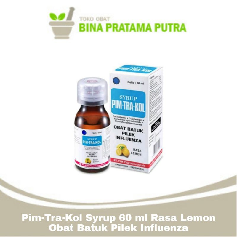 Jual PIM-TRA-KOL Sirup Rasa Lemon 60 ml PimTraKol Obat Batuk Pilek ...