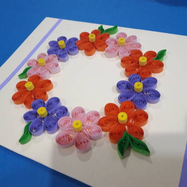 Jual Kartu ucapan bunga-bunga/greeting card paper quilling | Shopee ...