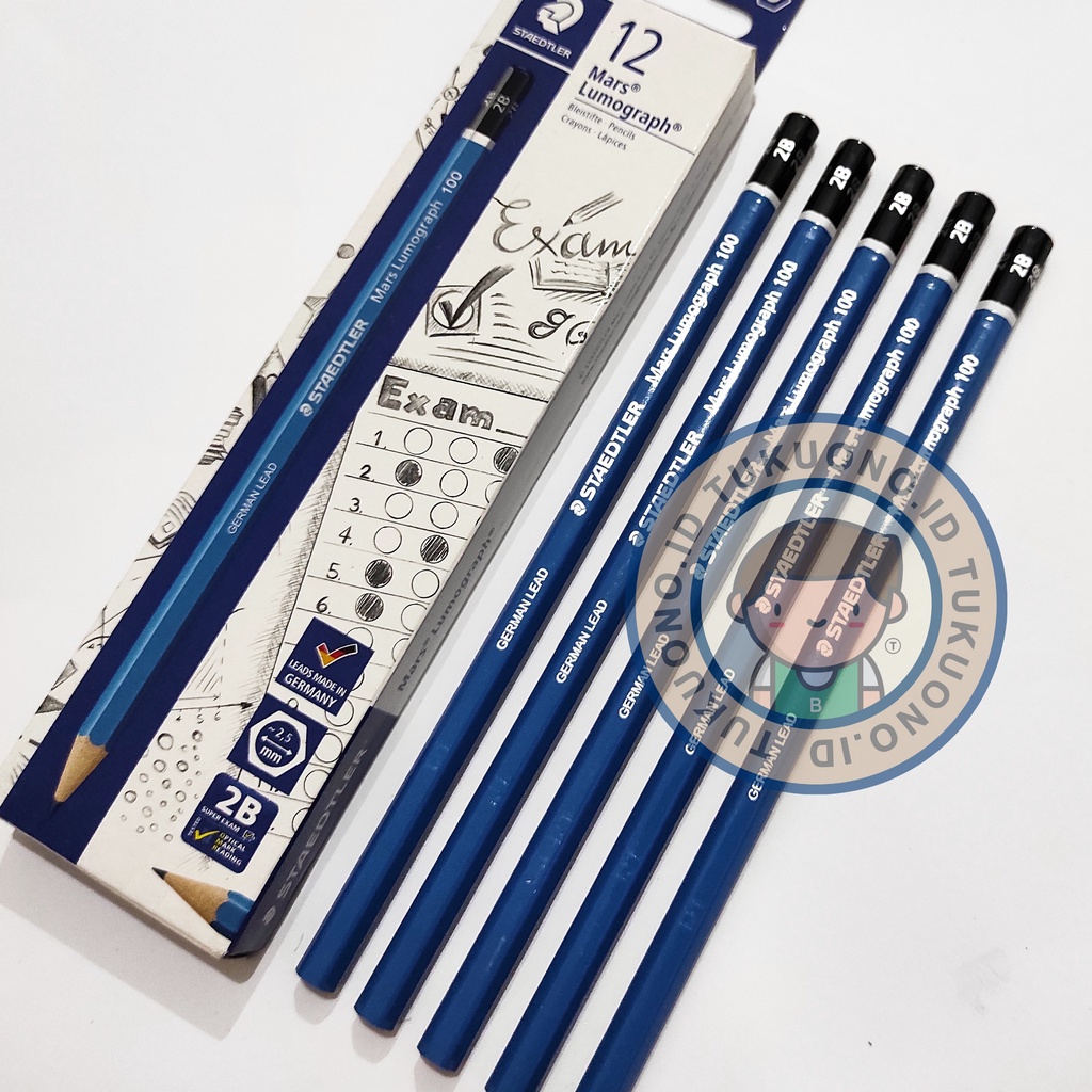 Jual STAEDTLER Pensil 2B BIRU Mars Lumograph | Pencil | Shopee Indonesia