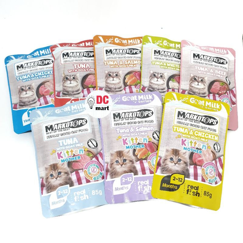 Jual MARKOTOPS POUCH 85Gr Sachet Goat Milk Series / Makanan Cair Kucing ...