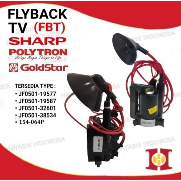 Jual Flyback Playback FBT TV Polytron Sharp JF0501 19577 19587 32601 ...