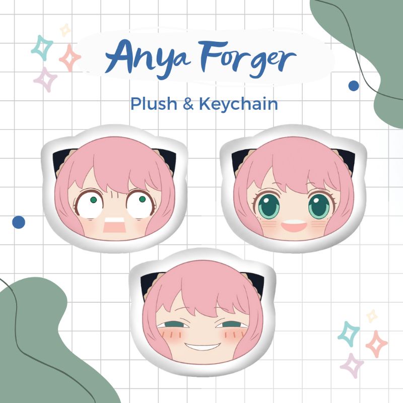 Jual Anya Forger Plush Keychain Doll Lucu Spy x Family Boneka Anime ...