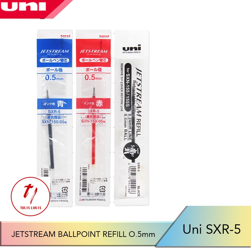 Jual UNI SXR-5 Jetstream Ballpoint Refill 0.5mm (Hitam, Merah, Biru ...
